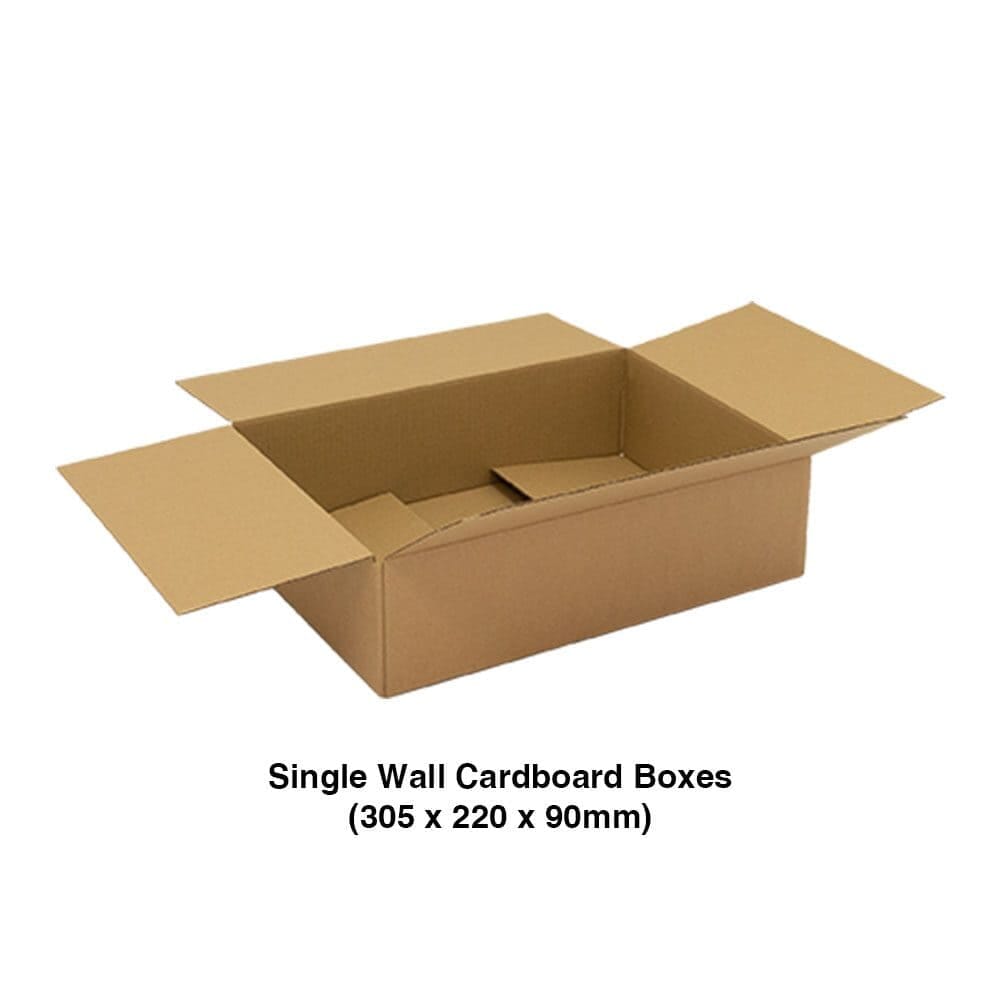 Single Wall Cardboard Boxes 305 x 220 x 90mm (Pack of 25) - Packn.co.uk ...